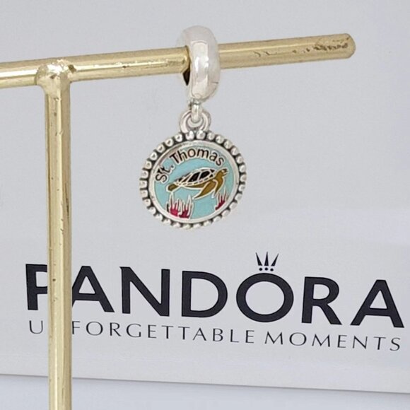 Pandora | Jewelry | Pandora St Thomas Sea Turtle Travel Vacation Dangle Charm S925 Silver With ...